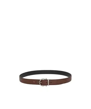 FERRAGAMO Salvatore Ferragamo Reversible Gancini Belt Cocoa/black