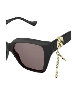 Gucci Rectangular Frame Chain-detailed Sunglasses