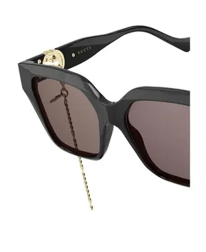 Gucci Rectangular Frame Chain-detailed Sunglasses