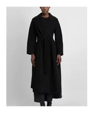 Max Mara Long-sleeved Belted Coat - Black
