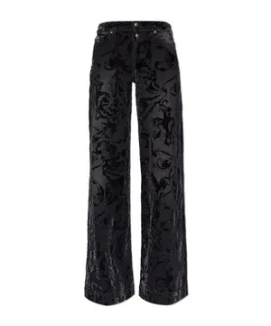 Versace Velvet Burnout Flare Pants