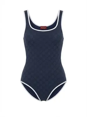 Gucci Gg Terrycloth One Piece Swimsuit - Blue