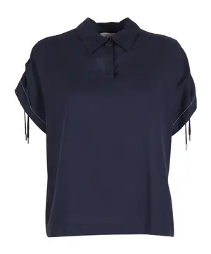 Peserico Short Sleeve Drawstring Cuff Blouse