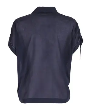 Peserico Short Sleeve Drawstring Cuff Blouse