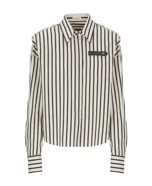 Brunello Cucinelli Striped Long Sleeve Shirt - White
