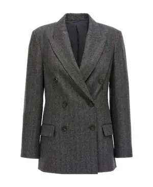 Brunello Cucinelli Striped Double-breasted Blazer