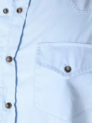 Brunello Cucinelli Collared Long-sleeved Shirt - Blue