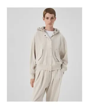 Brunello Cucinelli Crochet Hooded Long Sleeve Jacket