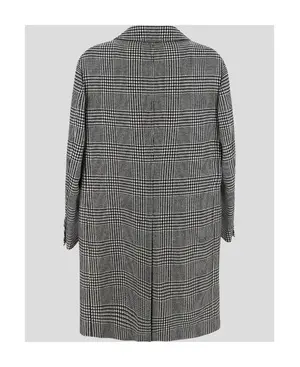 Brunello Cucinelli Long-sleeved Double-breasted Checked Coat