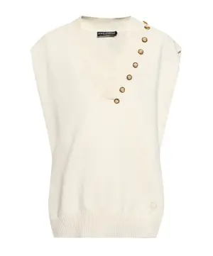 Dolce & Gabbana V-neck Knitted Vest With Embellished Buttons