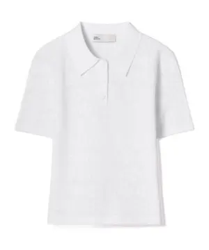 Tory Burch Pointelle Knit Polo Top