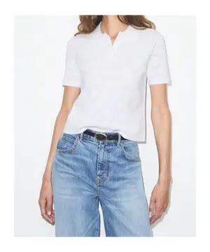 Tory Burch Pointelle Knit Polo Top