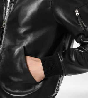 TOM FORD Leather Zip-up Bomber Jacket - Black