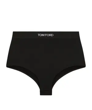 TOM FORD Logo-waistband Stretched Briefs - Black