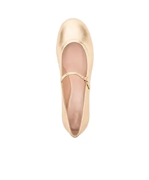 GIANVITO ROSSI Round Toe Ballet Flats With Metal Accessories