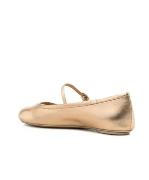 GIANVITO ROSSI Round Toe Ballet Flats With Metal Accessories