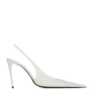 Saint Laurent Guermantes Slingback Pumps - White