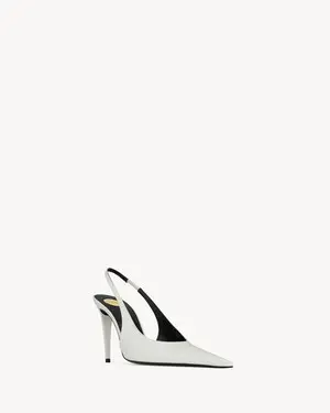 Saint Laurent Guermantes Slingback Pumps - White