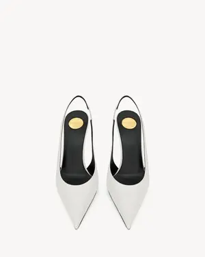 Saint Laurent Guermantes Slingback Pumps - White
