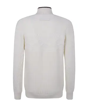 Zegna High Neck Knitted Jumper - White