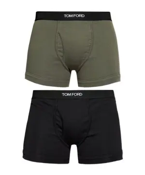 TOM FORD Logo Waistband Pack Of Two Boxers - Black