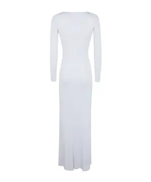 Elisabetta Franchi Tone Hardware Maxi Dress - White