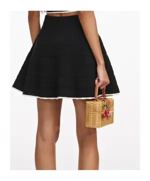 SELF-PORTRAIT Pointelle Mini Knitted Skirt