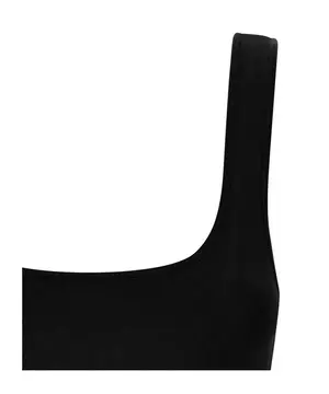 ENTIRE STUDIOS Fitted Square-neck Sleeveless Top - Black