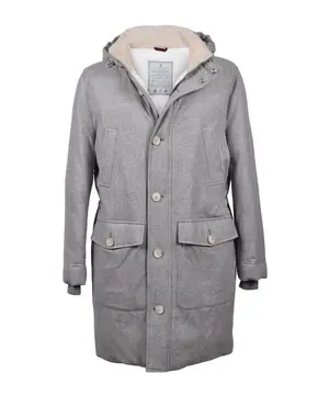 Brunello Cucinelli Hooded Buttoned Jacket With Concealed Zip Fastening