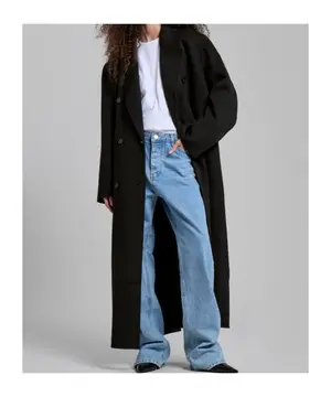 THE FRANKIE SHOP Gaia Oversized Double-breasted Maxi Coat - Black