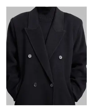 THE FRANKIE SHOP Gaia Oversized Double-breasted Maxi Coat - Black