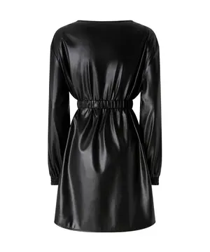 Pinko Cut-out Detailed Crewneck Short Dress With Long Sleeves