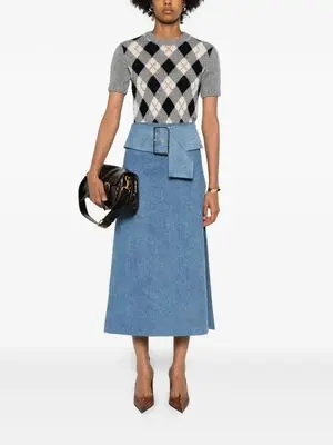 Prada Check-pattern Short-sleeved Jumper
