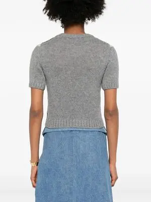 Prada Check-pattern Short-sleeved Jumper