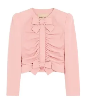 Valentino Garavani Ruched Bow Detail Jacket - Pink