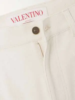 Valentino Garavani Logo Patch Floral Patterned Jeans