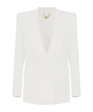 Elisabetta Franchi Gabardine Jacket - Ivory
