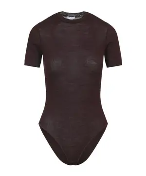 Alaïa Short-sleeved Bodysuit - Eggplant