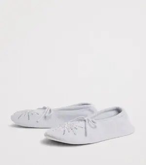 WILLIAM SHARP Embellished Cashmere Dolly Slippers