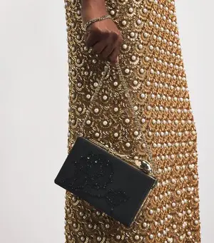 Erdem Embellished Bloom Clutch Bag With Top Handle