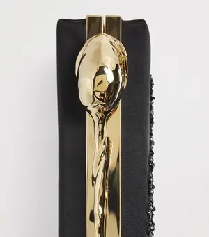 Erdem Embellished Bloom Clutch Bag With Top Handle