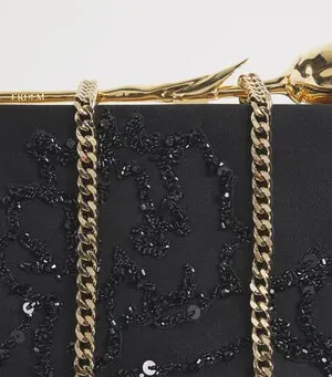 Erdem Embellished Bloom Clutch Bag With Top Handle