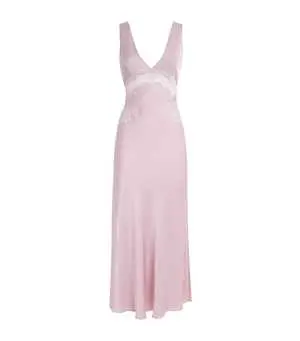 BOCAN Lace-trimmed Beatrice Slip Dress - Pink