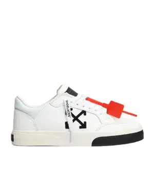 Off-White Round-toe Low-top Sneakers With Iconic Zipper Tag