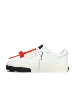 Off-White Round-toe Low-top Sneakers With Iconic Zipper Tag