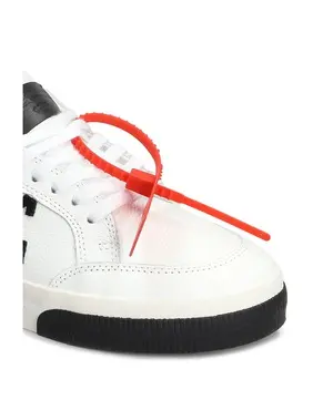 Off-White Round-toe Low-top Sneakers With Iconic Zipper Tag