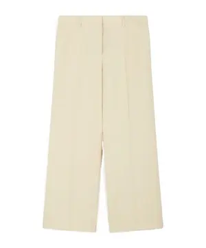 JIL SANDER High-waisted Wool Trousers With Ruching - Nude