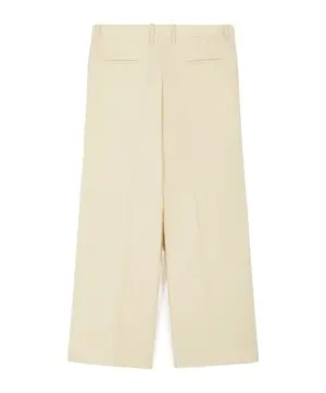 JIL SANDER High-waisted Wool Trousers With Ruching - Nude