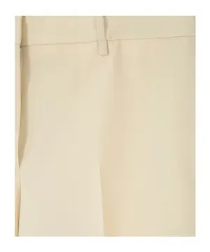 JIL SANDER High-waisted Wool Trousers With Ruching - Nude