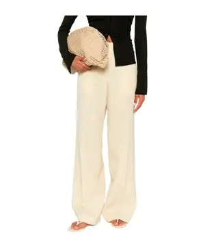 JIL SANDER High-waisted Wool Trousers With Ruching - Nude